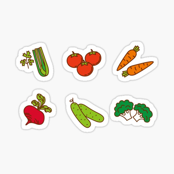 "Vegetable sticker pack" Sticker by Midhuna | Redbubble
