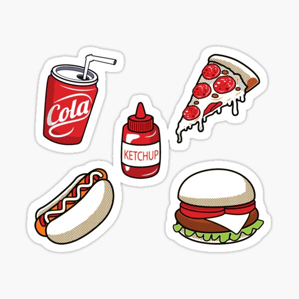 "Junk food sticker pack" Sticker by Midhuna | Redbubble