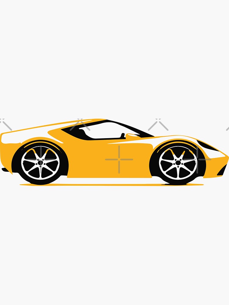 "yellow car" Sticker for Sale by derryshop | Redbubble
