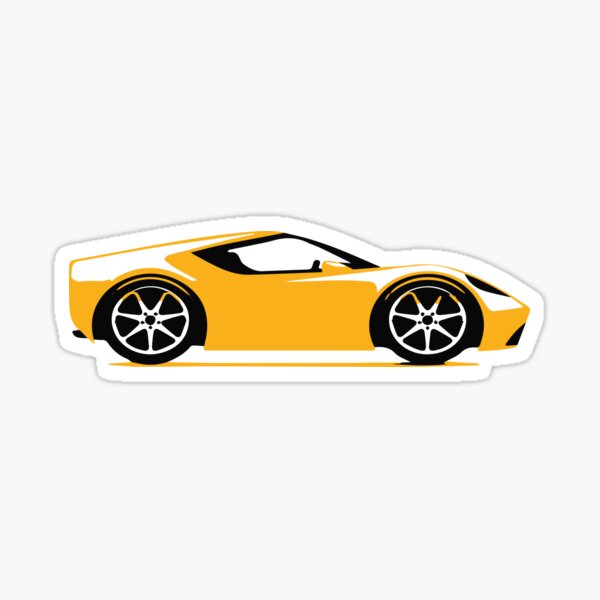 "yellow car" Sticker for Sale by derryshop | Redbubble