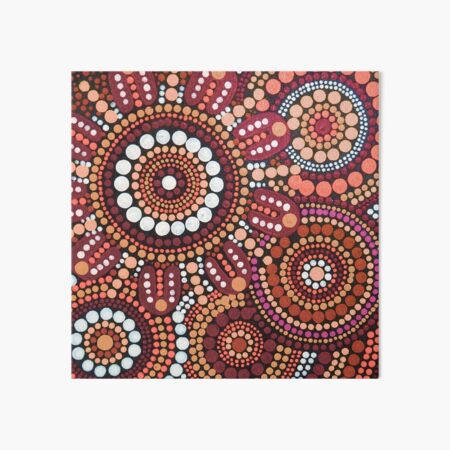 "Australian Aboriginal Art Red Pattern Family Gathering " Art Board ...