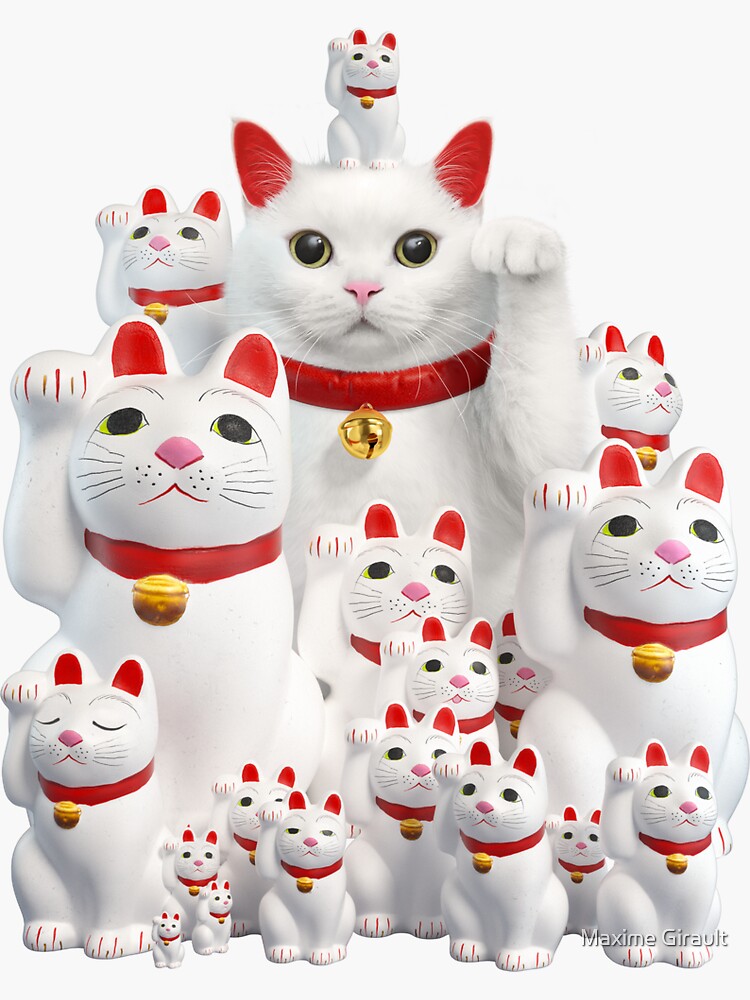 "The traditional Maneki Neko" Sticker for Sale by maximegirault | Redbubble