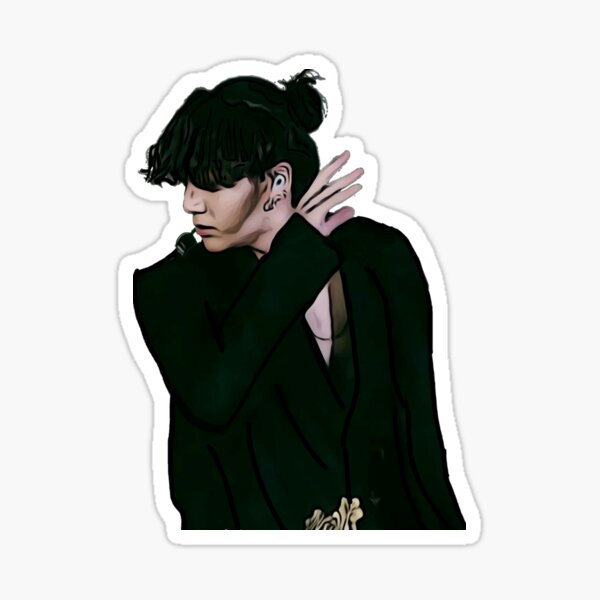 "Jungkook in manbun " Sticker by NYC20 | Redbubble
