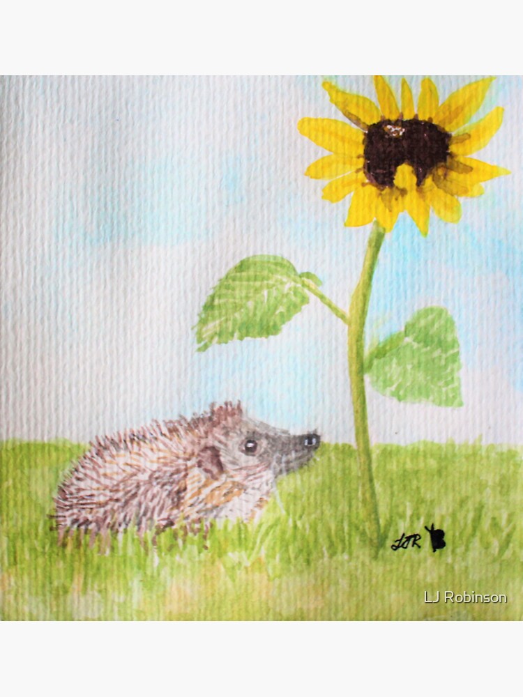 "Hedgehog and sunflower" Sticker by JoyfulBrush | Redbubble