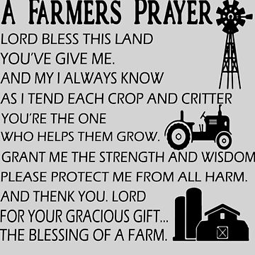 "A Farmers Prayer Lord Bless This Land You’ve Given Me mask" Sticker ...