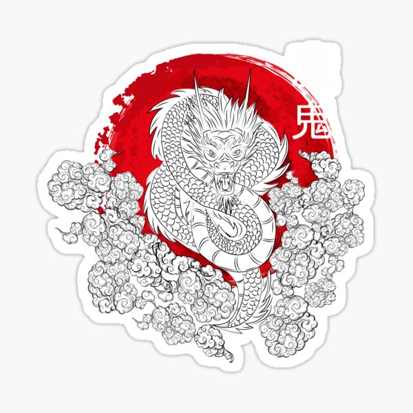 "Japanese Dragon" Sticker for Sale by Koolchi | Redbubble