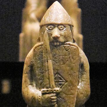 "Lewis Viking Chessmen - Shield-Biting Viking Berserker" Sticker for ...