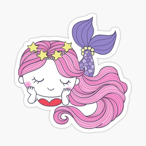"Pretty Purple Mermaid" Sticker by cgroenewald | Redbubble