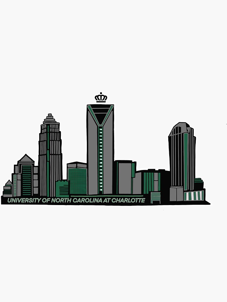 "UNCC Charlotte skyline" Sticker for Sale by annacornelius | Redbubble
