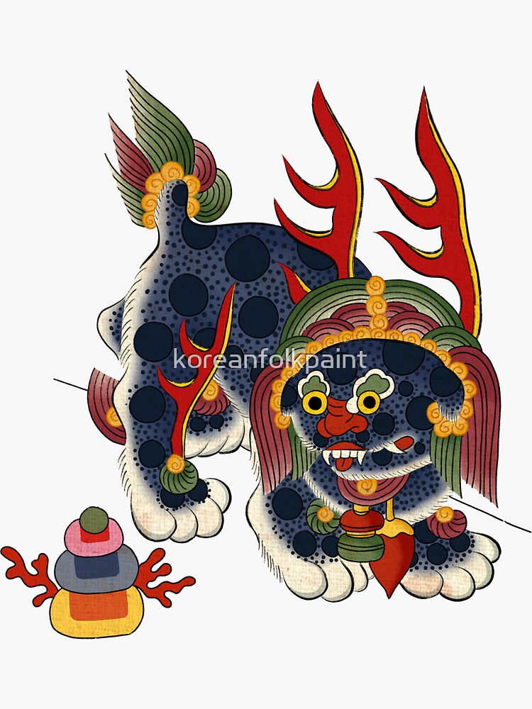 "Minhwa: Haetae C Type (Korean traditional/folk art)" Sticker for Sale ...