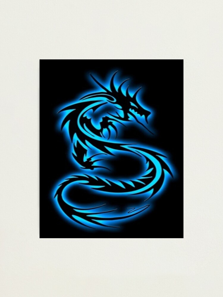 "Blue Neon Dragon" Photographic Print by leen12 | Redbubble