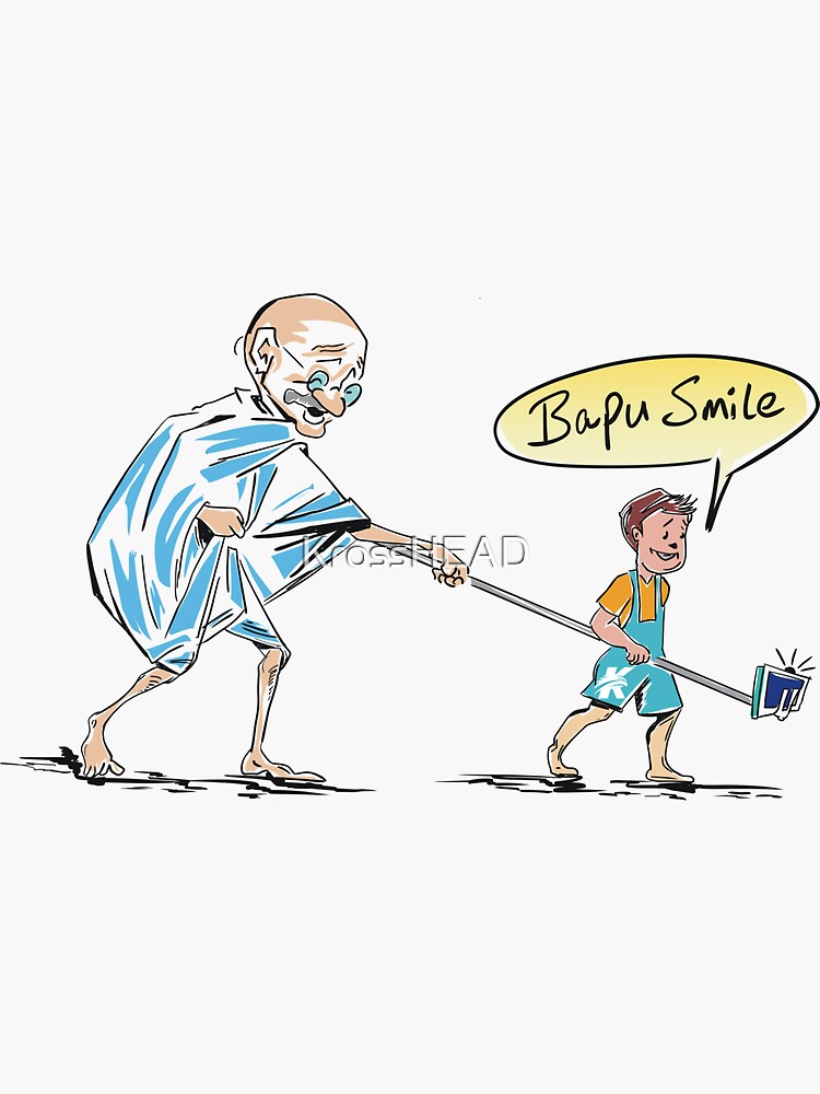 "Bapu Smile" Sticker by KrossHEAD | Redbubble