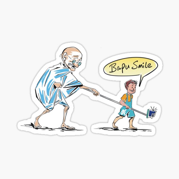 "Bapu Smile" Sticker by KrossHEAD | Redbubble