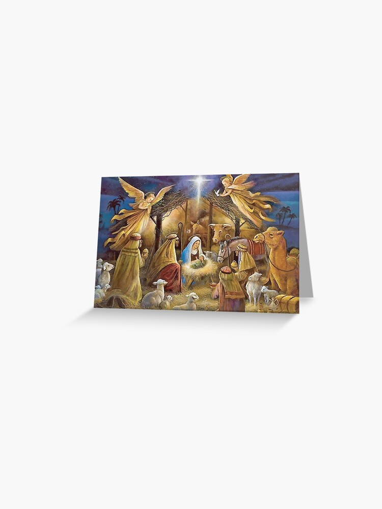 "Christian Christmas Nativity" Greeting Card for Sale by lanacapone ...