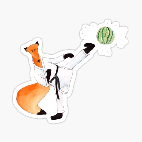 "Karate fox - karate martial art" Sticker by ElenaEhrenberg | Redbubble