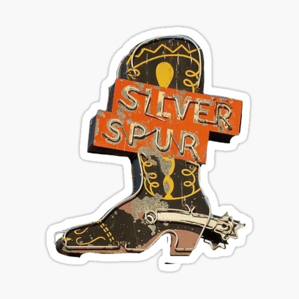 "Silver Spur Boots Neon Western Sign" Sticker for Sale by cat803 ...