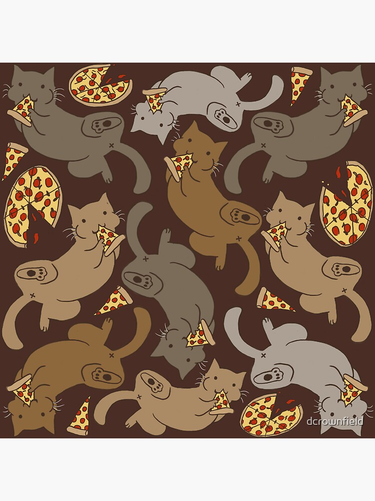 "Pizza Cat" Sticker by dcrownfield | Redbubble