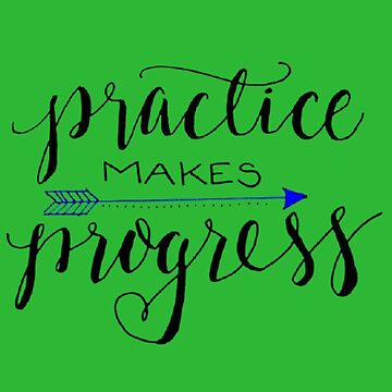 "Practice makes progress" Sticker for Sale by Ranz Doodles | Redbubble