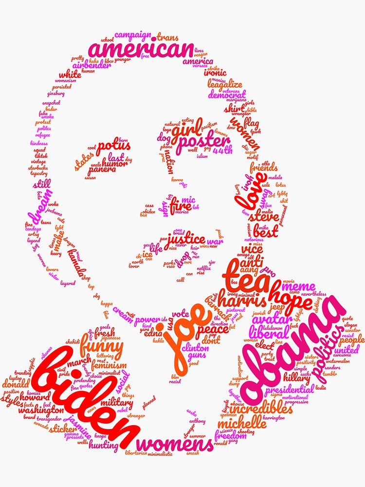 "Barack Obama Word Art" Sticker by GlJfashion | Redbubble