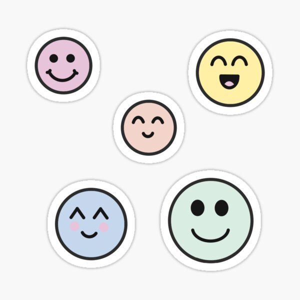 "Pastel Smiley Faces" Sticker for Sale by alwayselle | Redbubble
