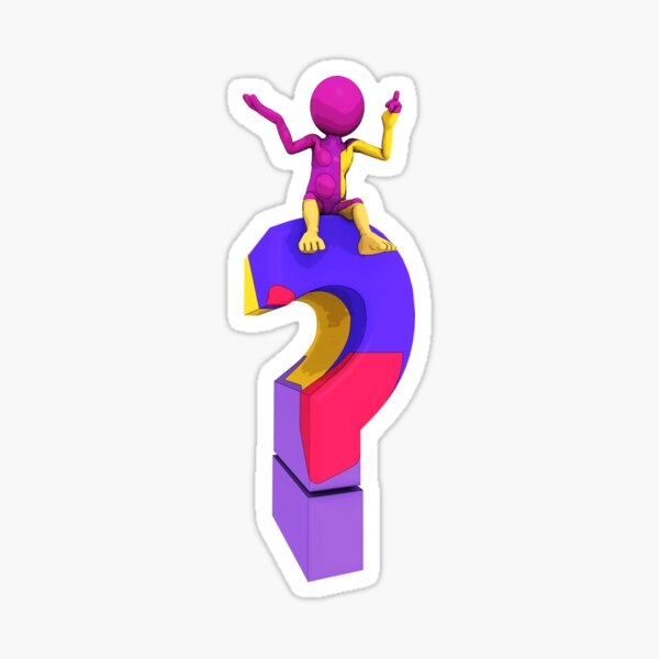 "Question mark with thinker" Sticker for Sale by MIRO3D | Redbubble