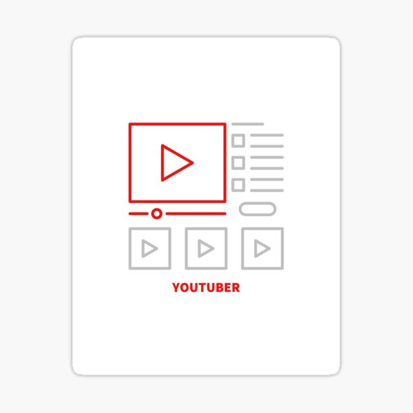 "Youtuber Youtube Logo " Sticker for Sale by CreativesShop | Redbubble
