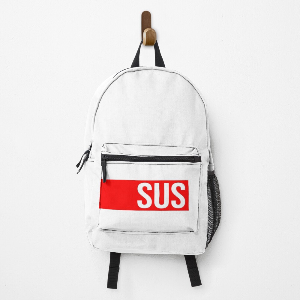 "SUS, Being Sus, That's Sus, Acting Sus - Light Background" Backpack ...