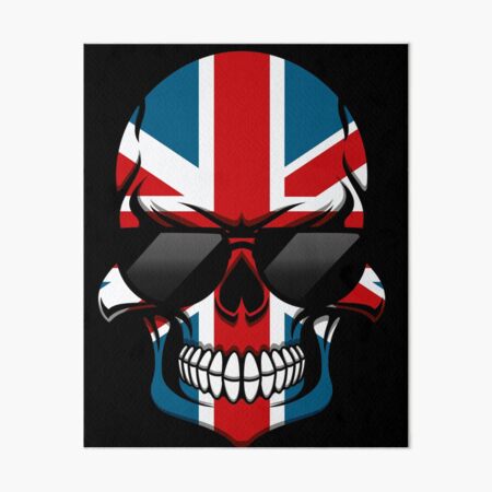 "Union Jack Skull With Sunglasses" Art Board Print by APrettyView ...