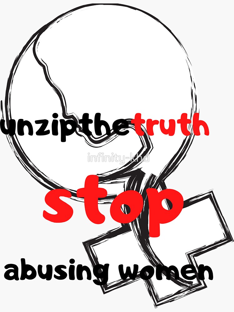 "stop abusing women" Sticker for Sale by infinity-khd | Redbubble