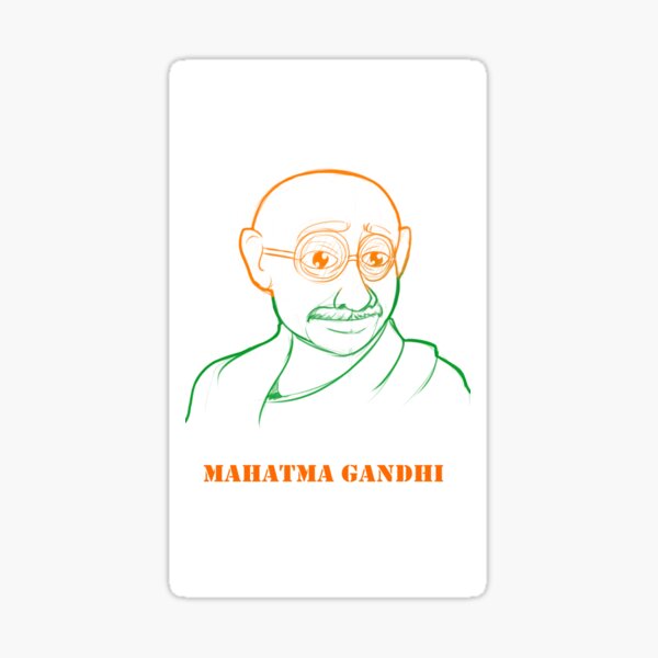 "lineart of mahatma Gandhi " Sticker by pushpiart | Redbubble