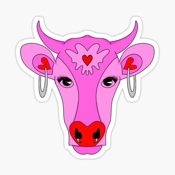 "Pink Cow" Sticker for Sale by pacifications | Redbubble