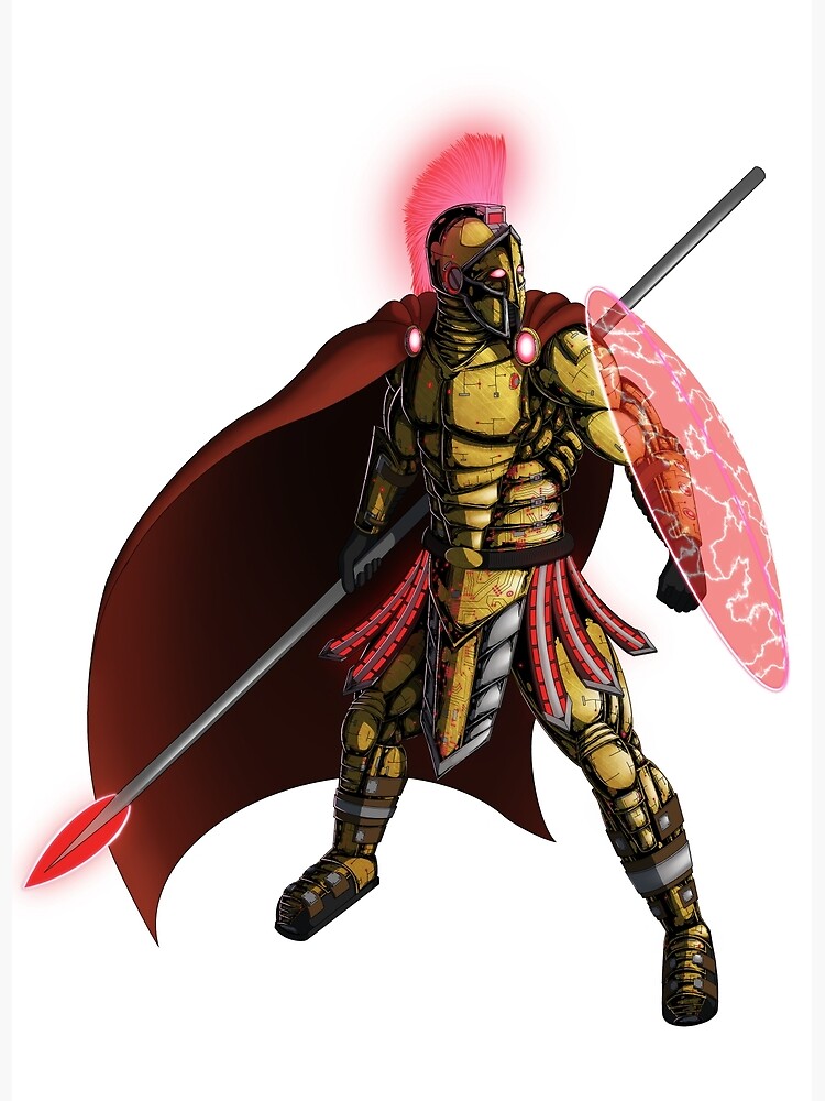 "Futuristic Cyber Spartan Colour" Poster for Sale by MythicComicsArt ...