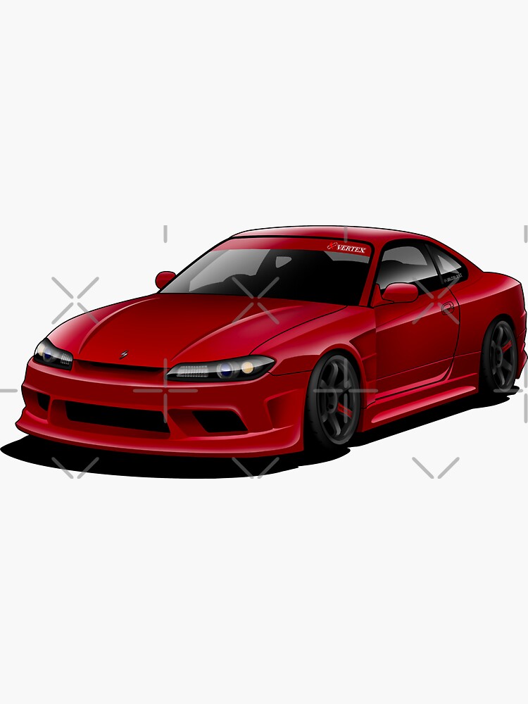 "Silvia S15 Red" Sticker by Jalcalart | Redbubble