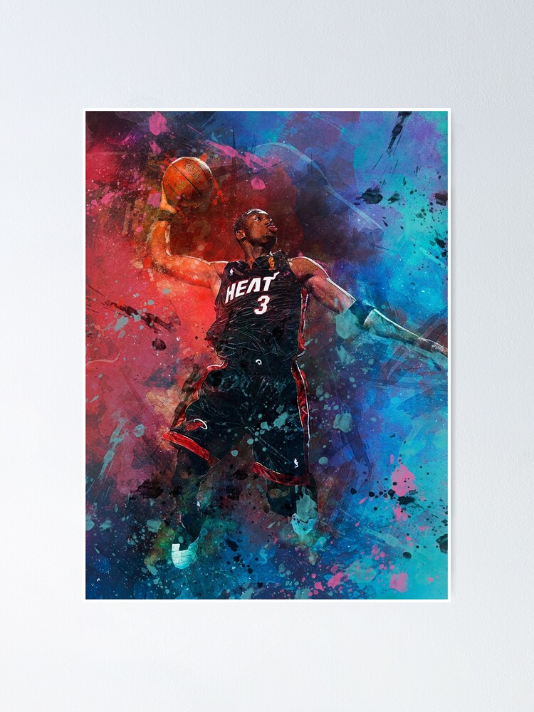 "Dwyane Wade Heat Mixed Media" Poster for Sale by Pixel Drip | Redbubble