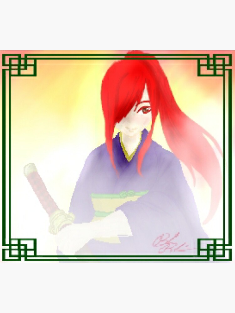 "Erza scarlet " Sticker for Sale by MinochiArt | Redbubble