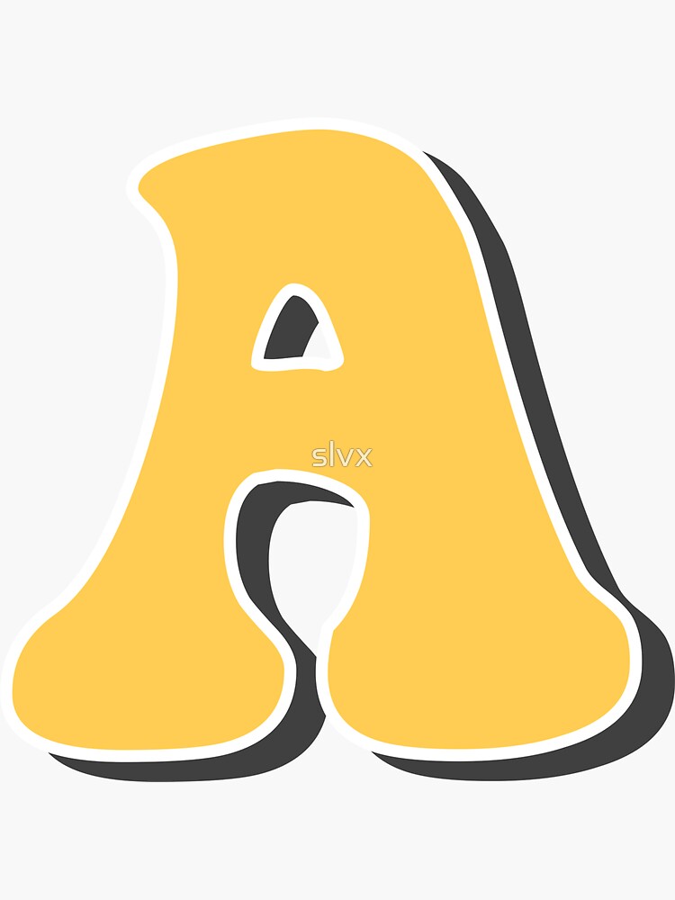 "Yellow letter A" Sticker for Sale by slvx | Redbubble