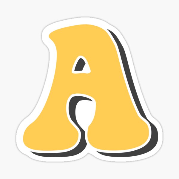 "Yellow letter A" Sticker for Sale by slvx | Redbubble