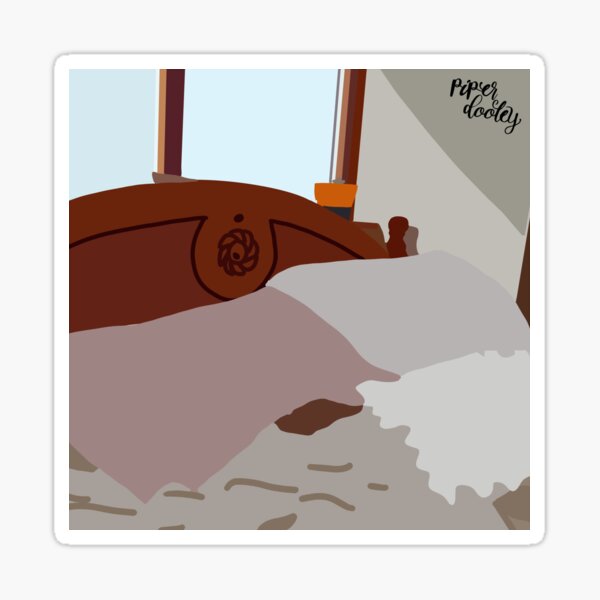 "Cozy Pink Aesthetic Bed w/ Window Light" Sticker for Sale by ...