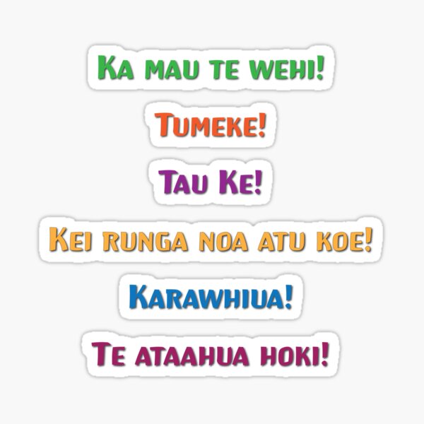 "Encouraging Te Reo Māori Kīwaha pack" Sticker for Sale by wobblyfrogs ...