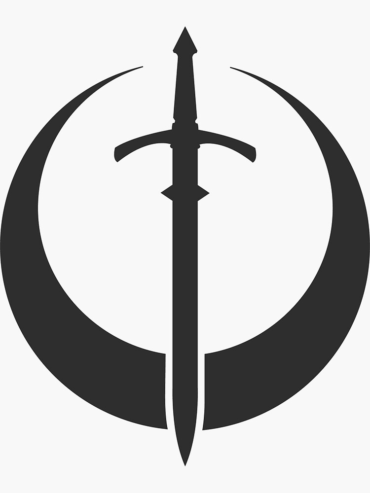 "Sword in Moon logo" Sticker for Sale by teknotribes | Redbubble
