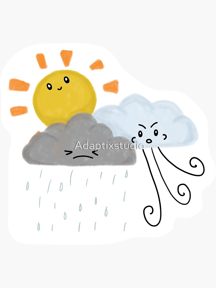 "Mixed Weather" Sticker by Adaptixstudio | Redbubble