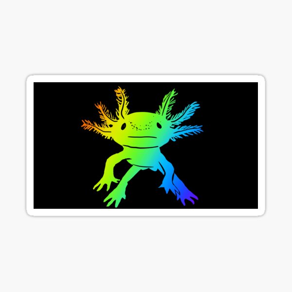 "Rainbow Axolotl " Sticker for Sale by Sometimes-Satan | Redbubble