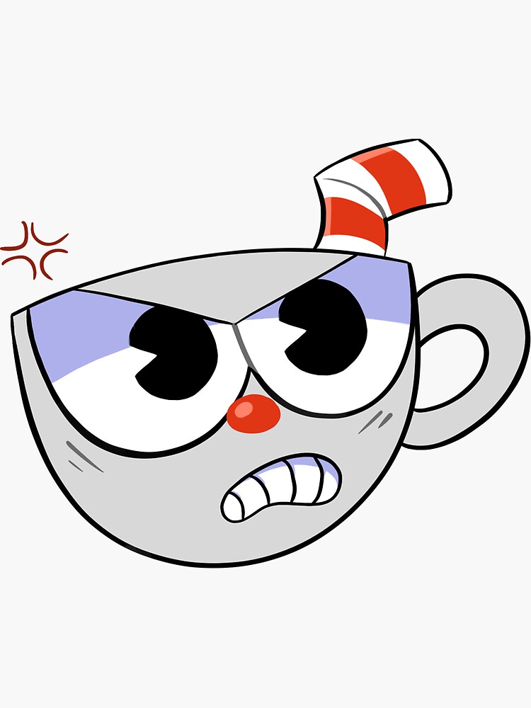 "Cuphead: Mad Expression " Sticker for Sale by FineThings | Redbubble