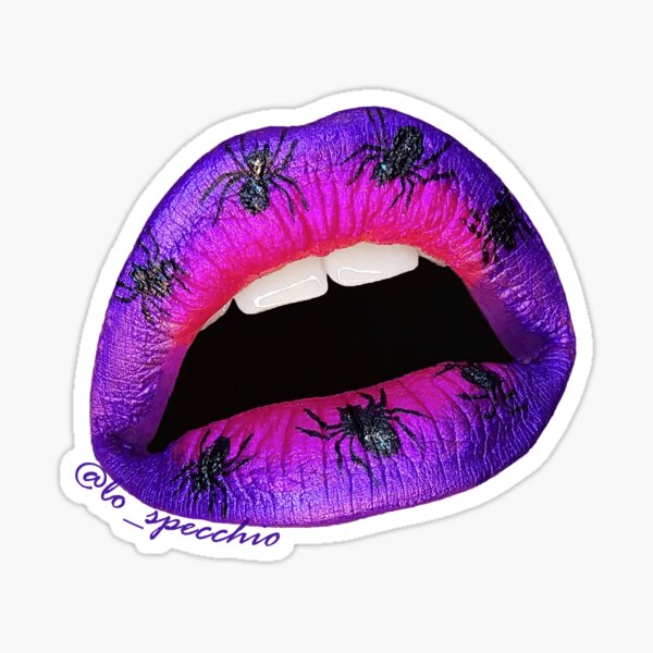 "Spooky spiders lip art! Version 2" Sticker by themirrorbeauty | Redbubble