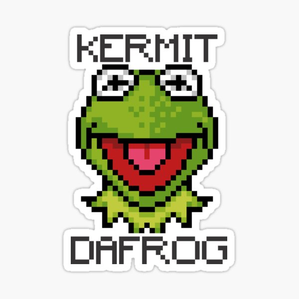 "Dafrog | 8 Bit Kermit" Sticker for Sale by DammitJannit | Redbubble