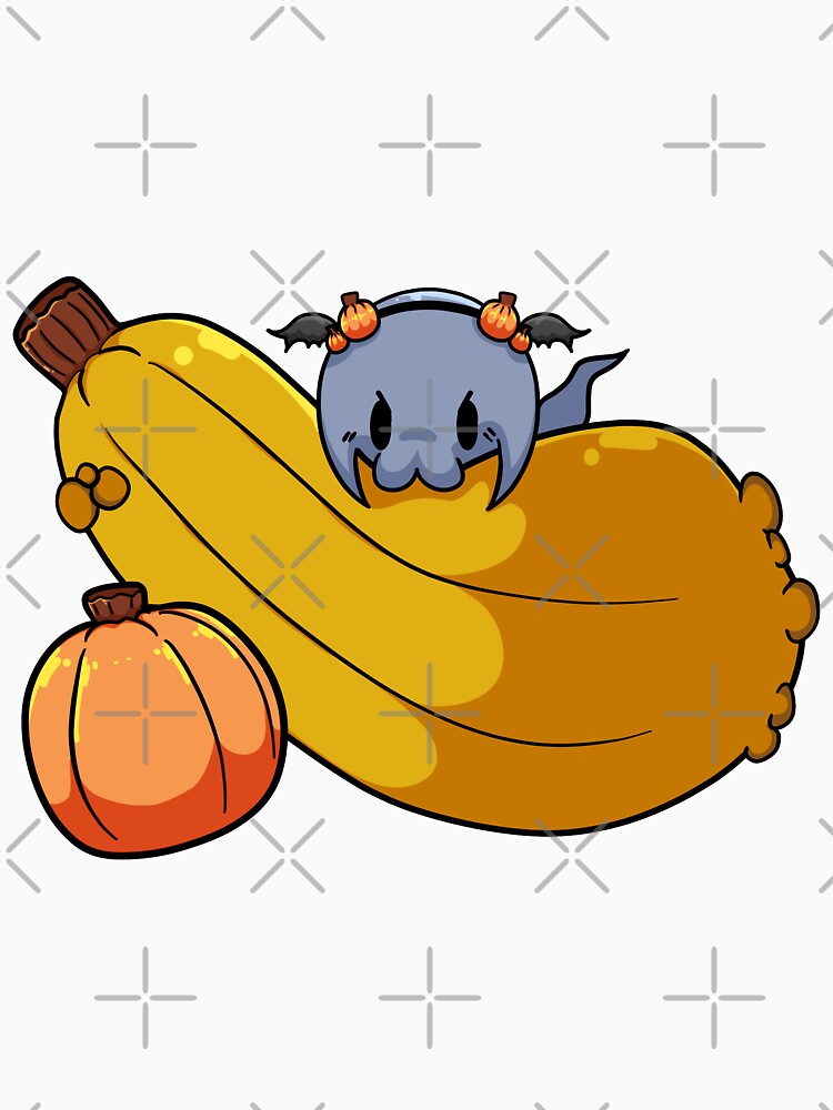 "Cute Ghost Biting Quash with Pumpkins" T-shirt by Deneco | Redbubble
