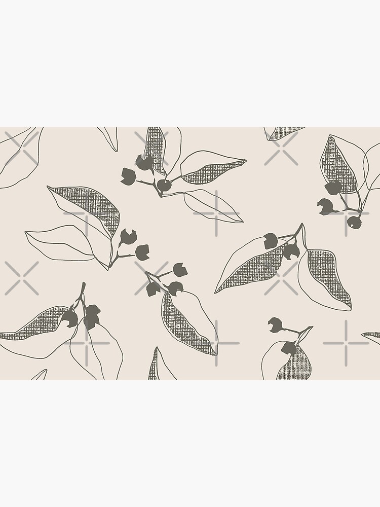 "Modern Australian gum leaves line drawing in smoky green by Erin ...
