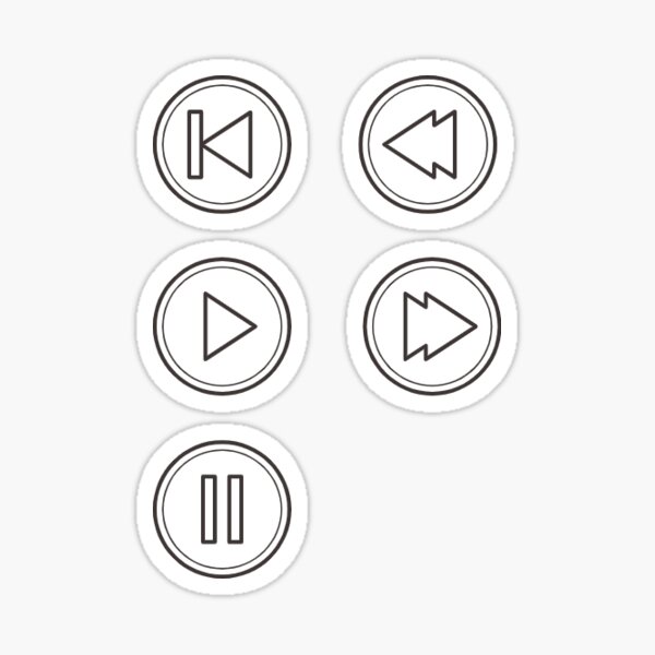 "Media Control Symbols" Sticker for Sale by joantmack | Redbubble