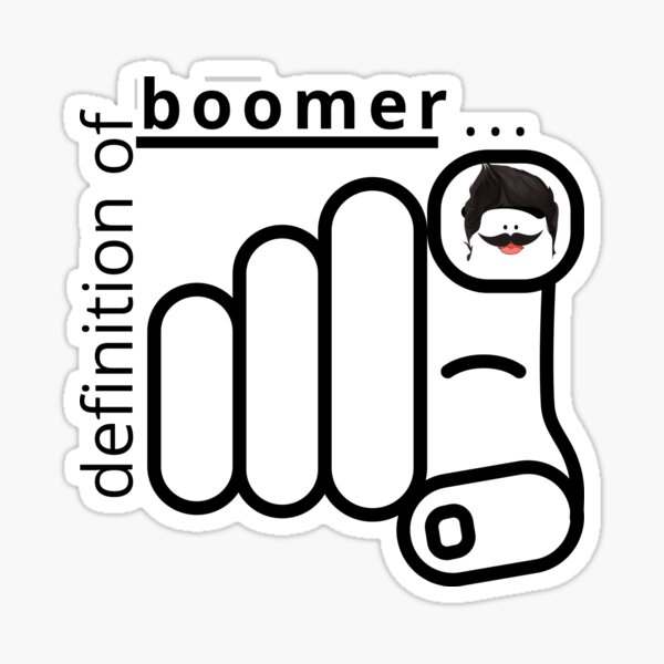 "Humorous boomer joke apparel "definition of boomer...!" with finger ...