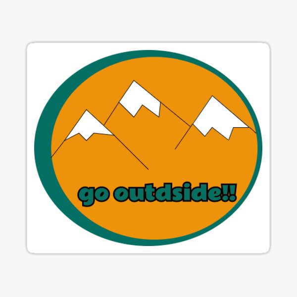 "Retro go outside sticker!" Sticker by kyrabobeera | Redbubble